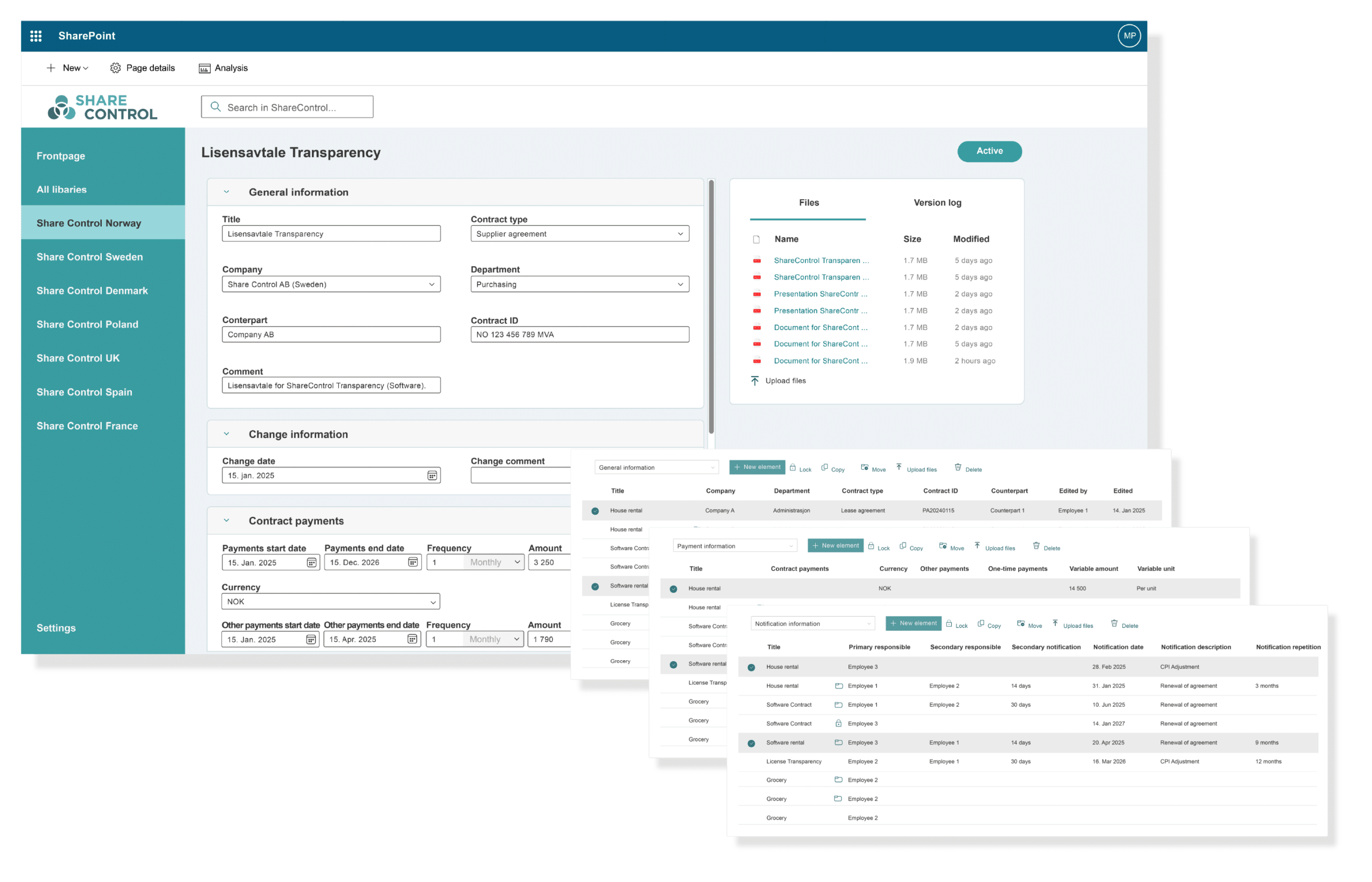 ShareControl Contract - System for contract management